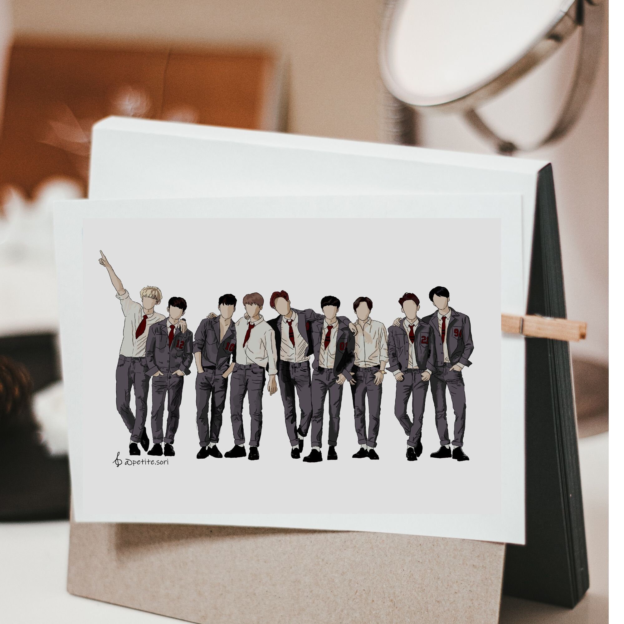 Kpop EXO Printable Digital Wall Art, Fanart Digital Download, Aesthetic ...