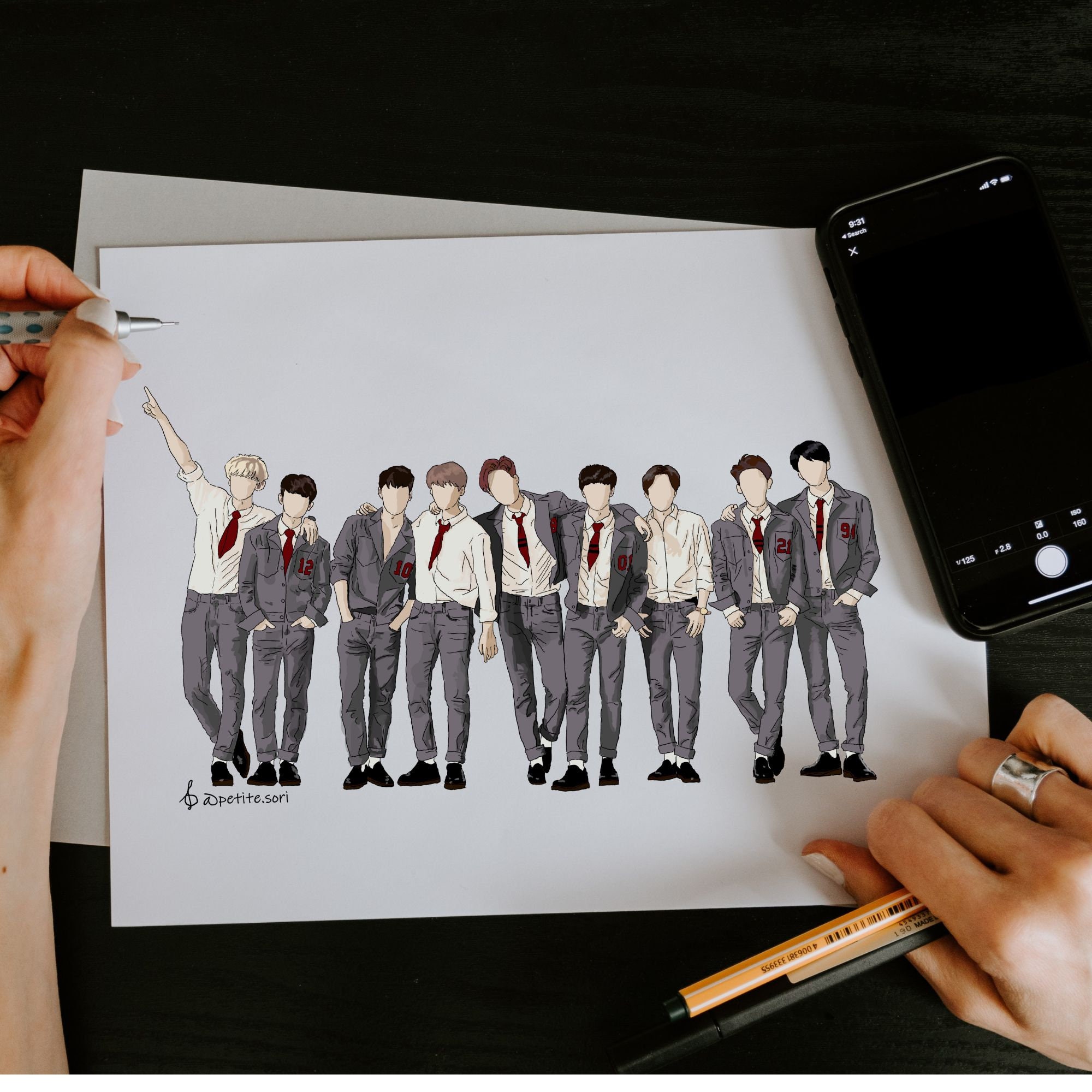 Kpop EXO Printable Digital Wall Art, Fanart Digital Download, Aesthetic ...