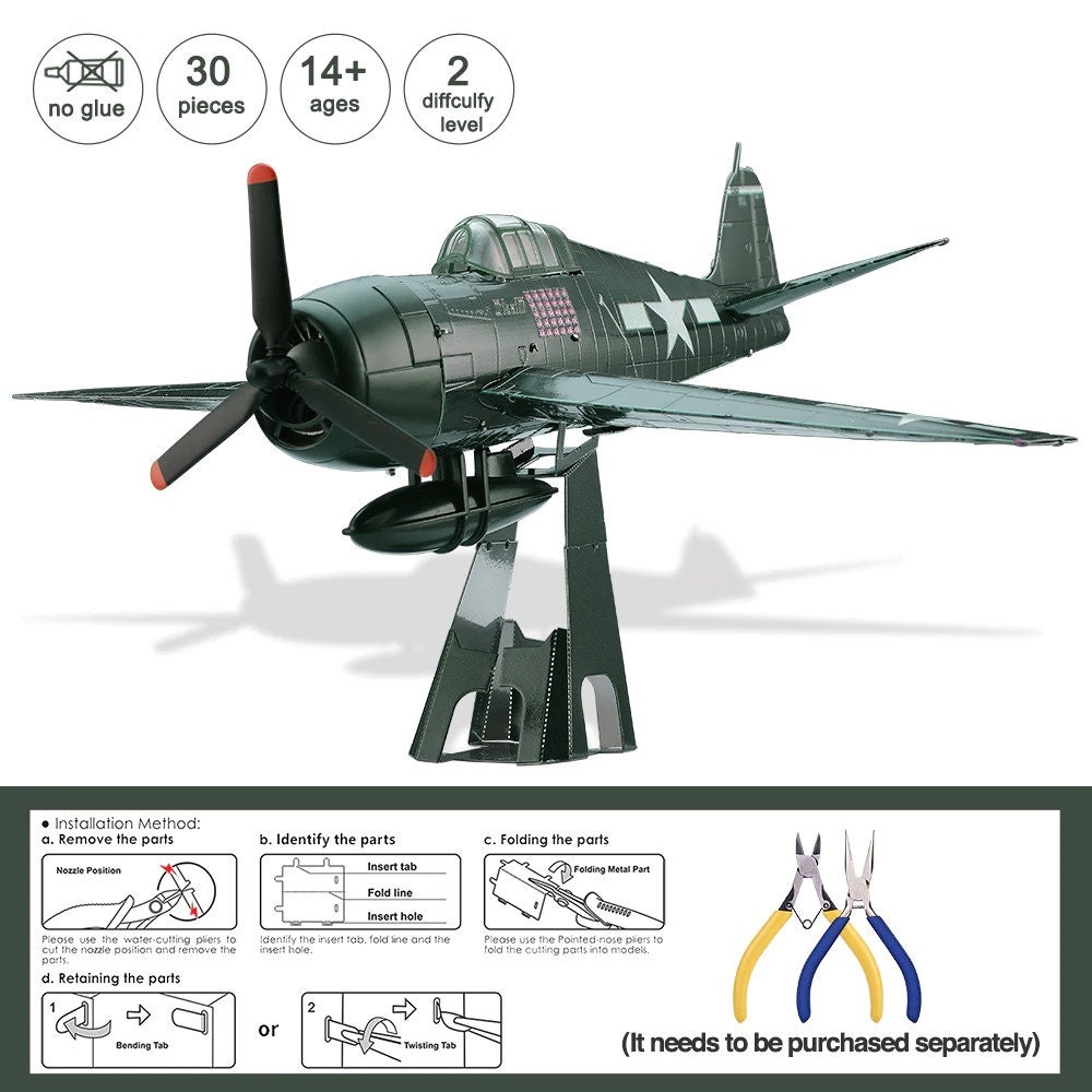 Piececool 3D Metal Puzzle Douglas SBD Dauntless Model Kits 3D Jigsaw ...