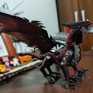 Red Dragon 3D Metal Jigsaw Puzzle Kit, Creative DIY Collectible Dragon ...