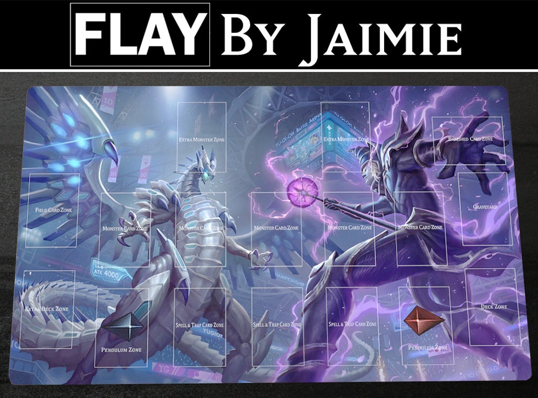 YGO Playmat Blue-eyes Vs Dark Magician With Free Carry Bag | Premium ...