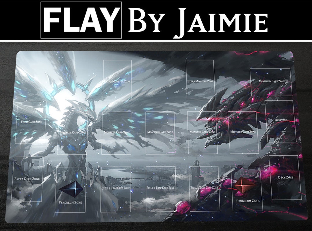 YGO Playmat Deep-eyes Vs Gandora-x With Free Carry Bag | Premium Fabric ...