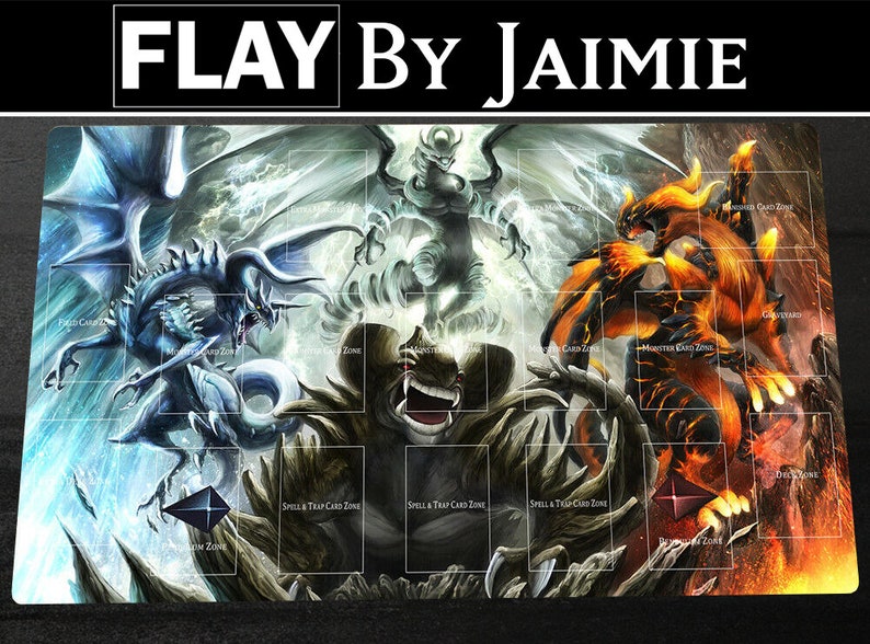 YGO Playmat Dragon Rulers With Free Carry Bag Premium Fabric Custom ...