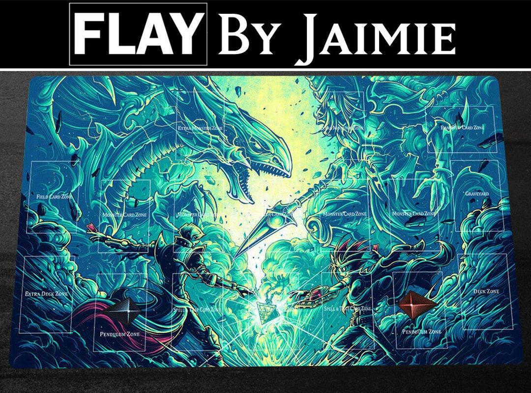 YGO Playmat Yugi Vs Kaiba With Free Carry Bag | Premium Fabric Custom ...