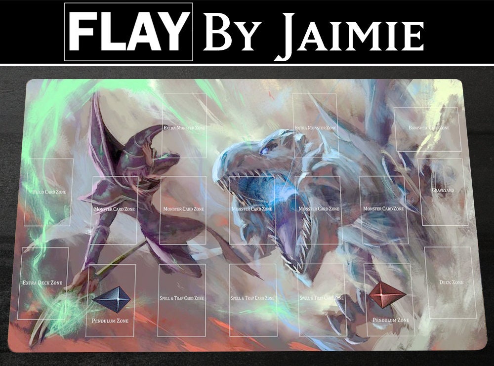 YGO Playmat Dark Magician Vs Blue-eyes With Free Carry Bag Premium ...