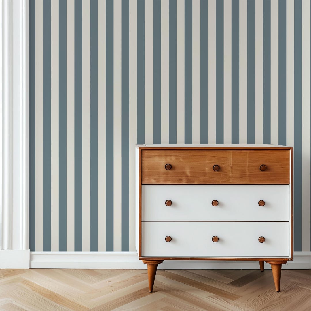 Farmhouse Striped Wallpaper Vintage Cottagecore Peel and Stick ...