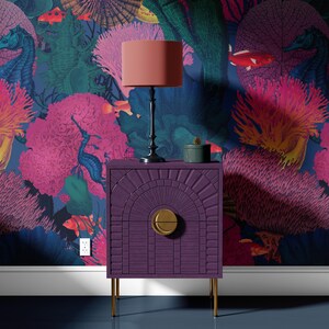 Blue Ocean Wallpaper Underwater Mural Dark Under the Sea Wallpaper ...