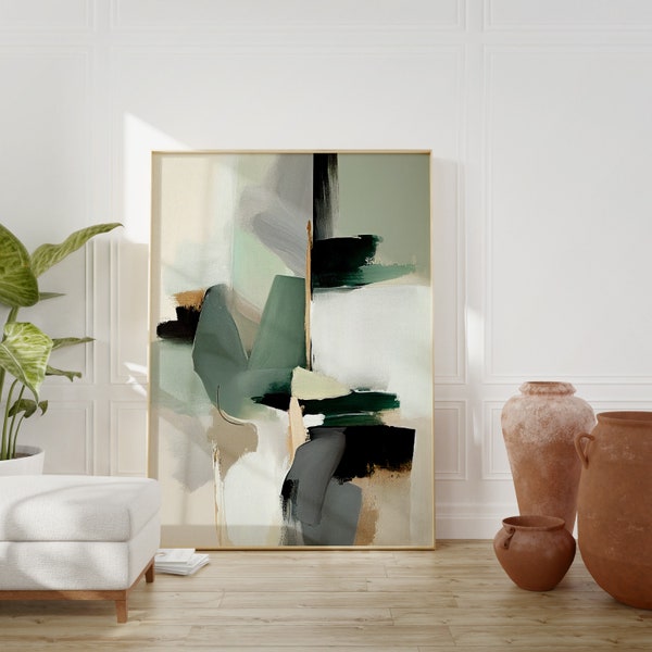 Moss Green Abstract Art - Etsy