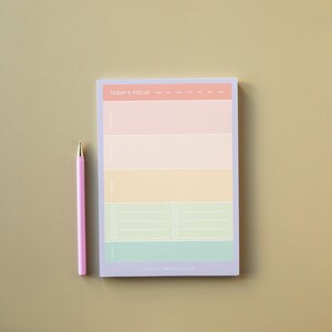 A5 Daily Notepad, Rainbow Daily Planner Pad, Time Blocking Desk Pad ...