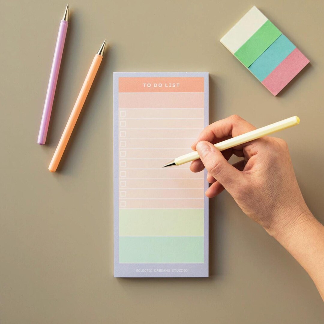 Colorful to Do List, Slim Notepad, Rainbow Daily Planner, Desk Pad ...