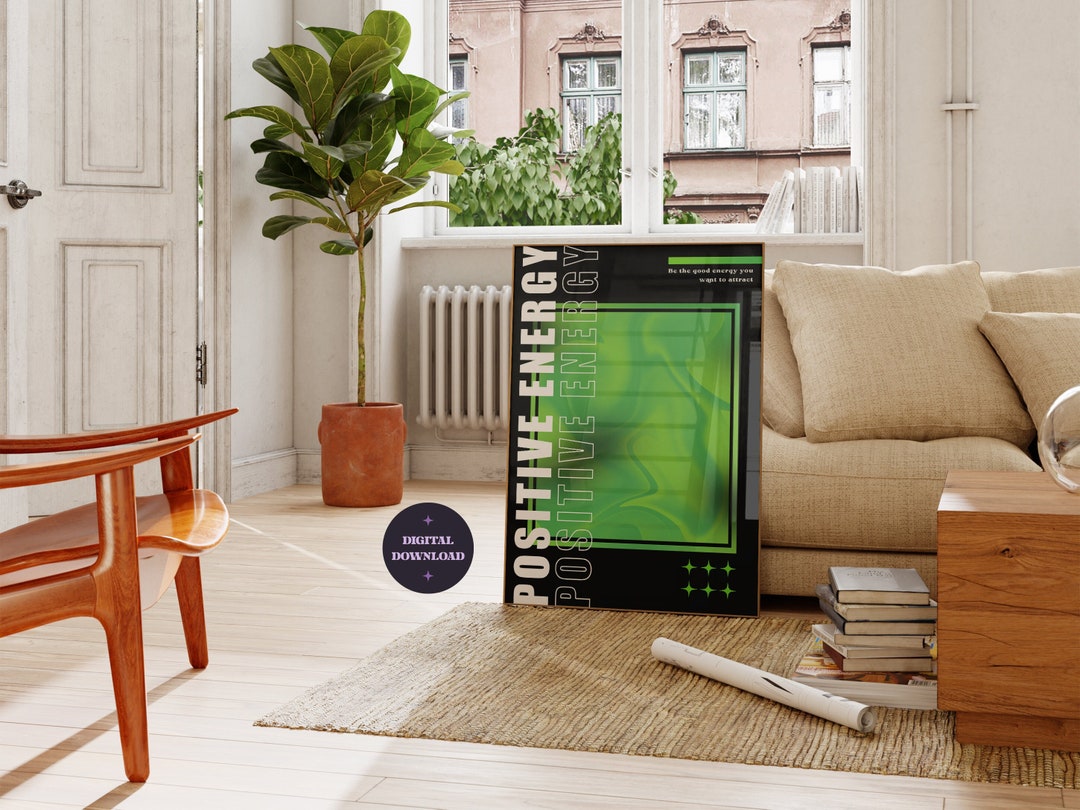 Positive Energy Poster, Trendy Wall Art, Mental Health Poster, Law of ...