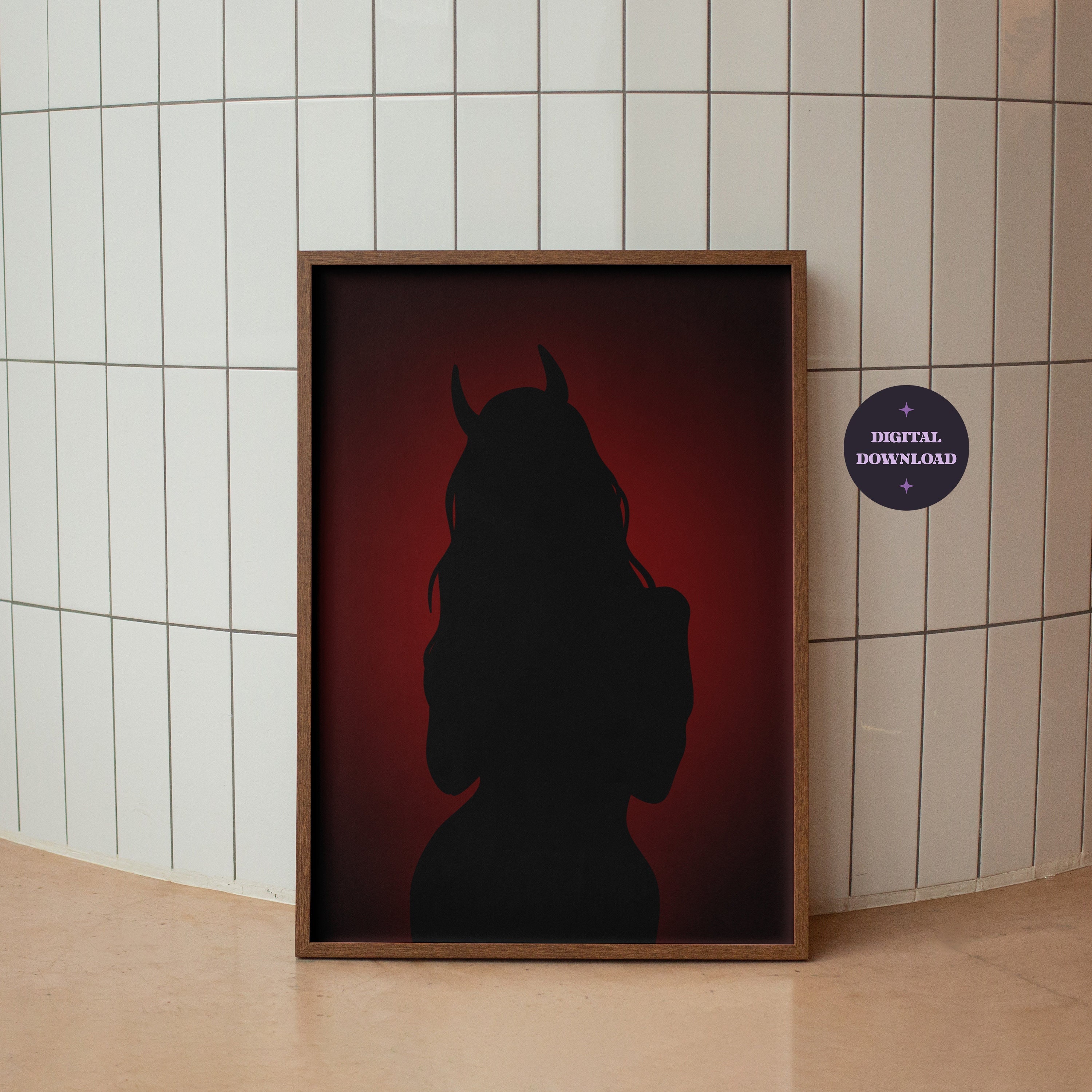 Devil Girl Art, Femme Fatale, Dark Coquette Room Decor, Gothic Wall Art ...