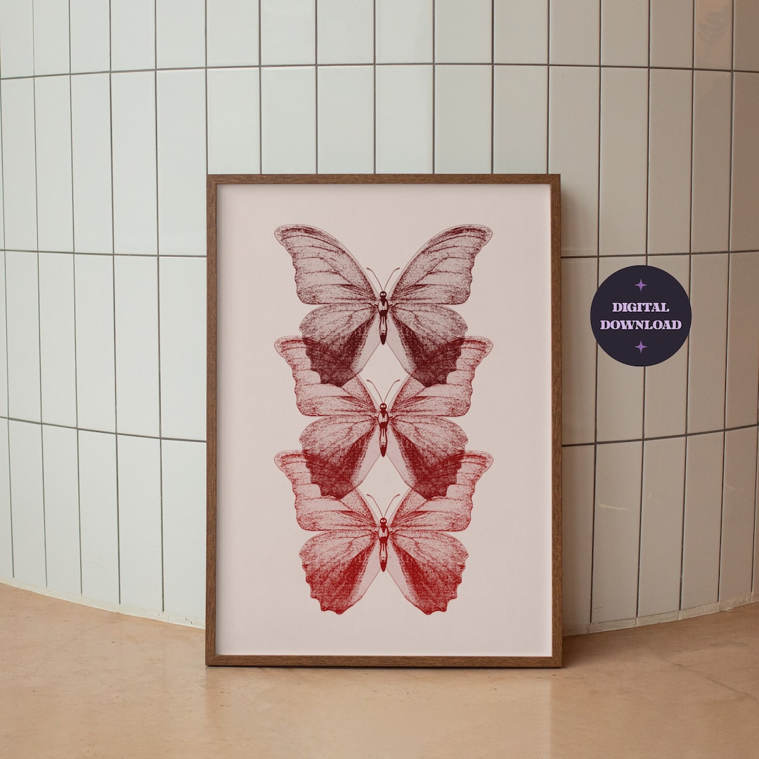 Print Out Poster Butterfly, Downloadable Prints Coquette, Dark Grunge ...