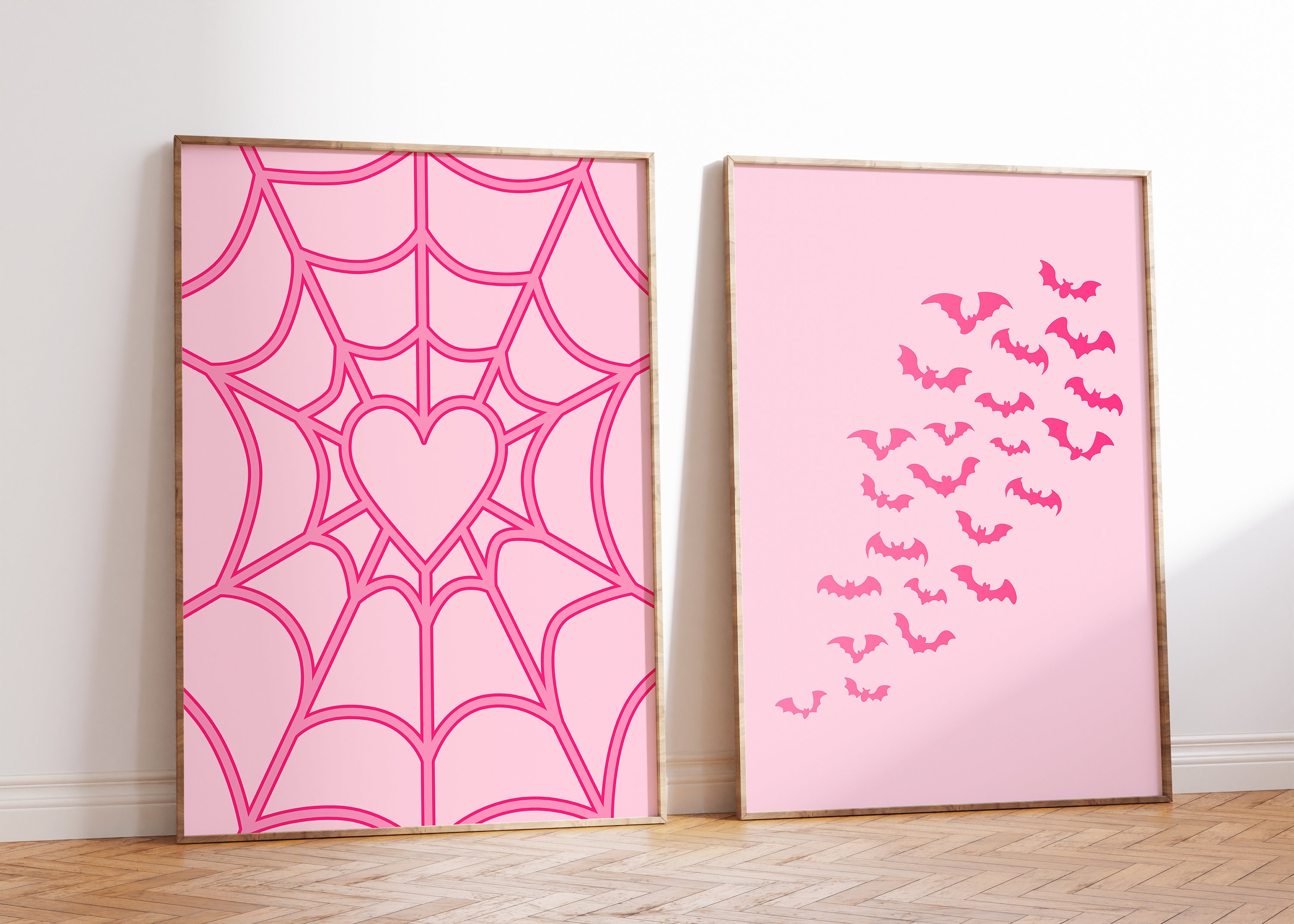 Pastel Pink Set of 2 Prints Pastel Goth Wall Art Halloween - Etsy