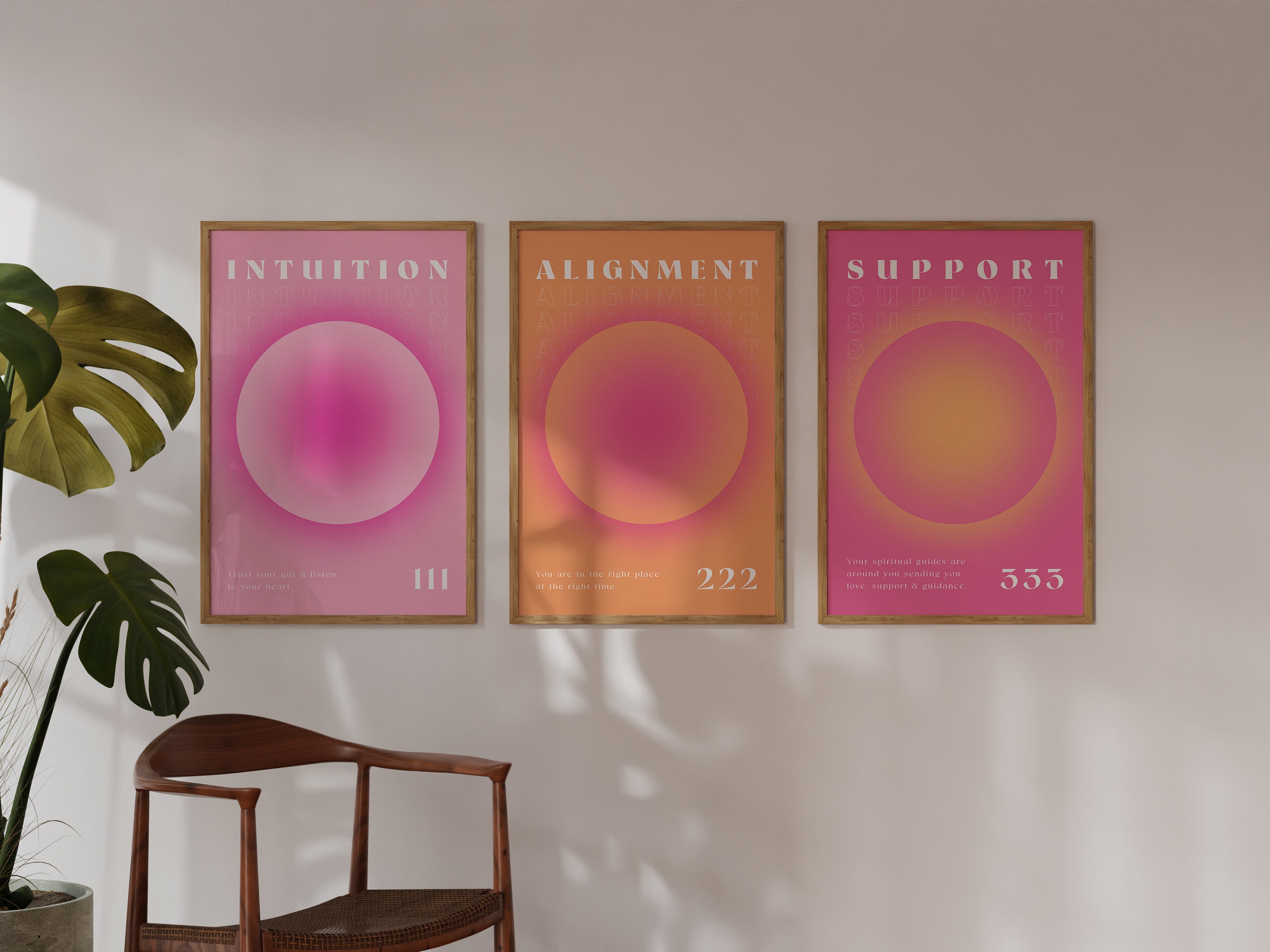 Aura Poster Set of 3, Y2K Aura Gradient, Angel Numbers Print, Gradient ...