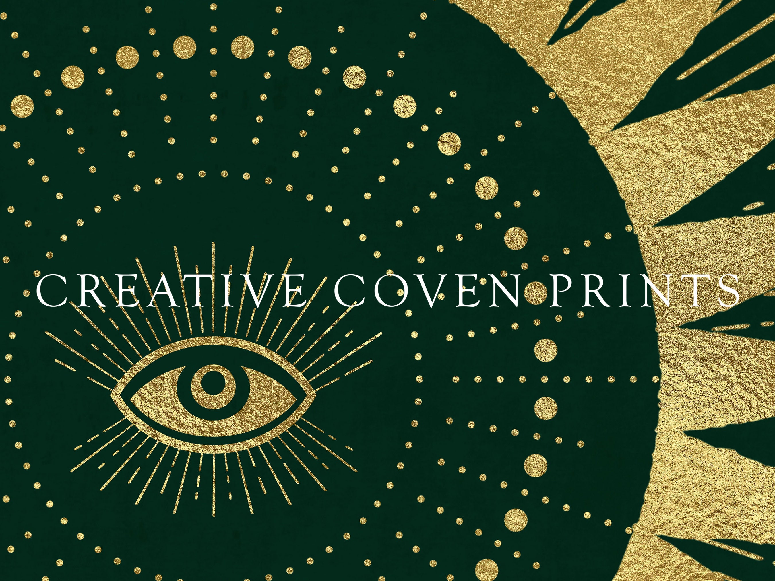 Emerald Green Gold Celestial Set of 3 Prints Celestial Decor Green and ...
