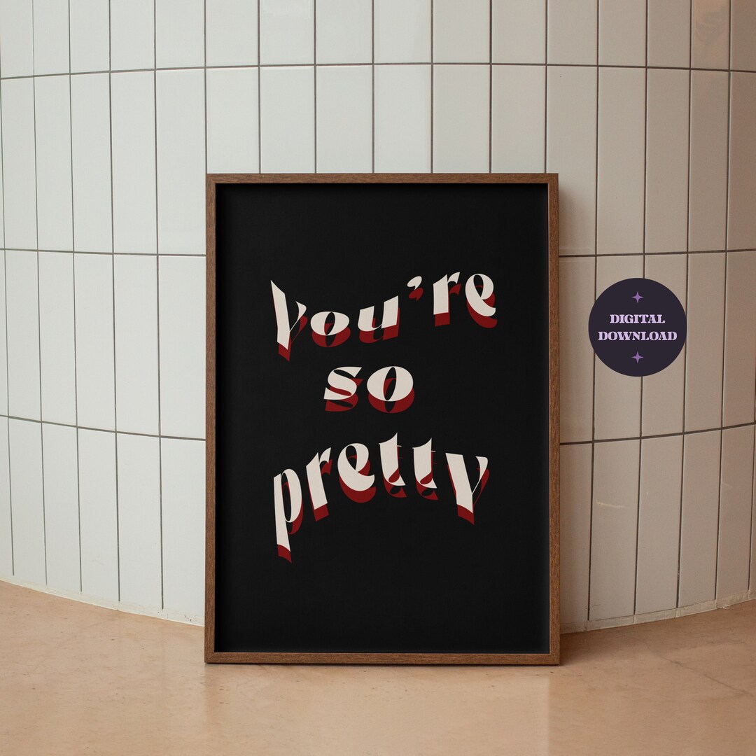 Funky Preppy Quote Poster, Trendy Retro Wall Art, Aesthetic Room Decor ...