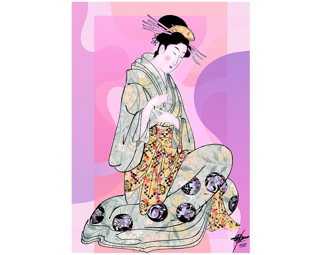 Decorative Sheet, Geisha Sheet, Geisha Poster, Geisha Print, Japan ...