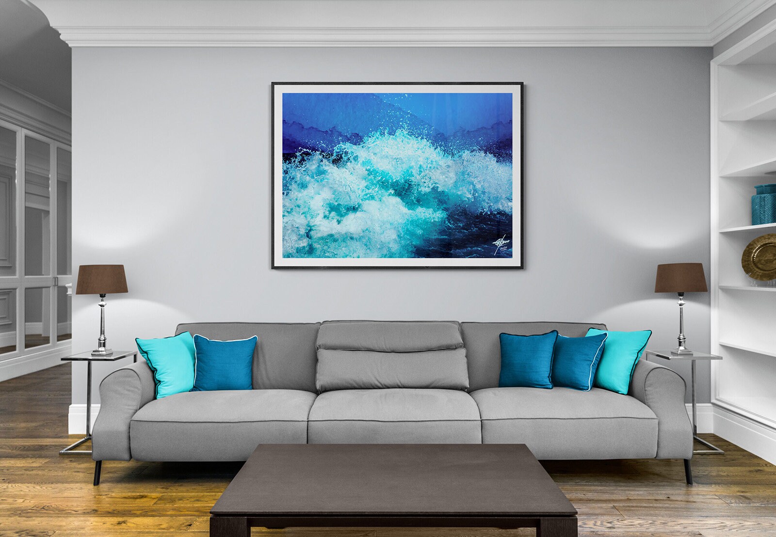 Blue Ocean Waves Art Print: Marine Seascape Poster (digital Download ...