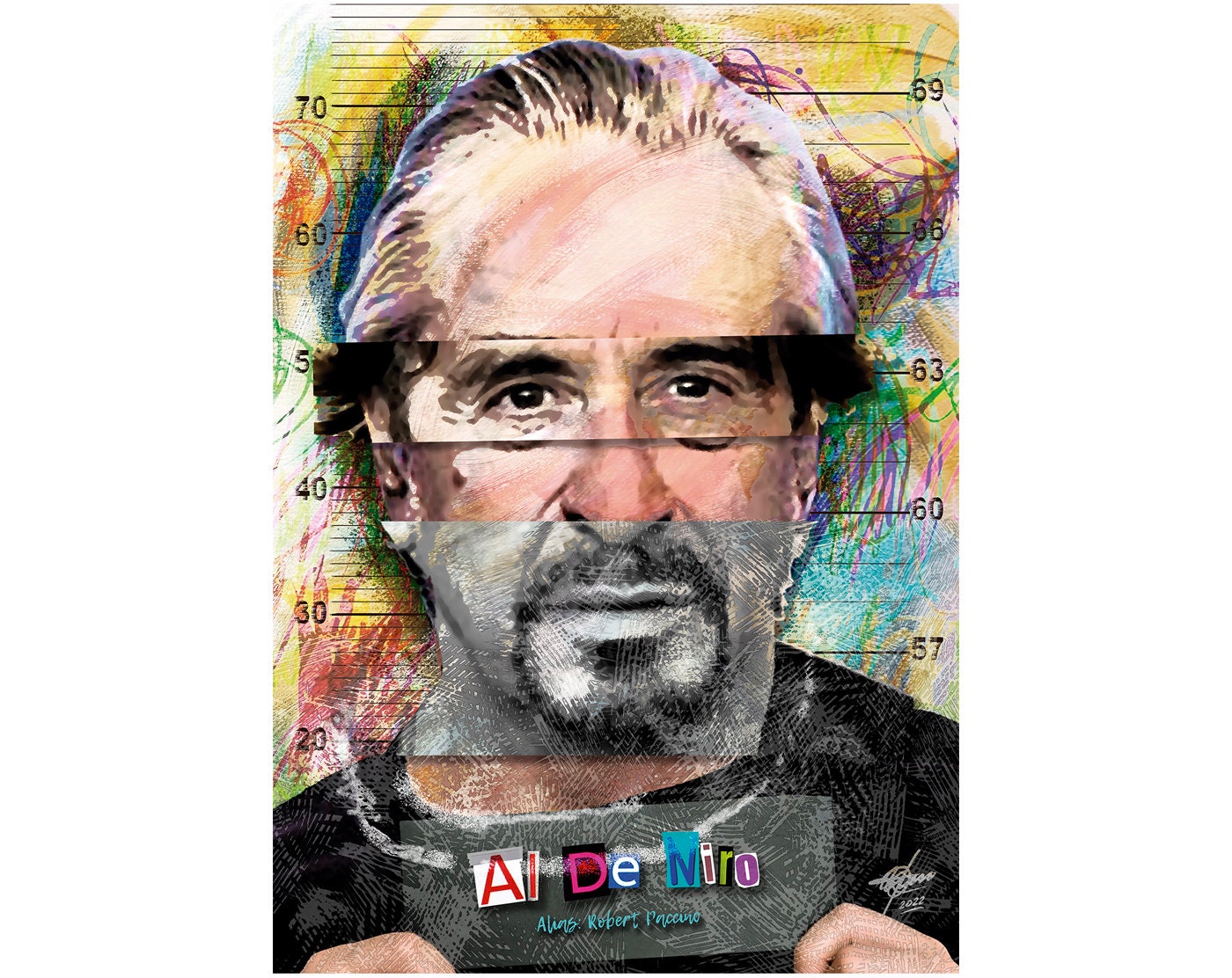 Robert De Niro,al Pacino,movie Actors,home Decor,pop Art Painting,movie ...