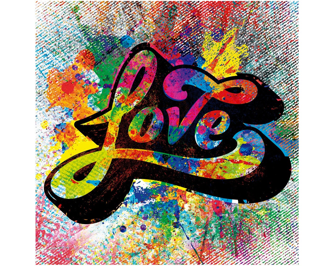 GRAFFITI POSTER | Love Typography Art | Urban Pop Art Poster | Digital ...