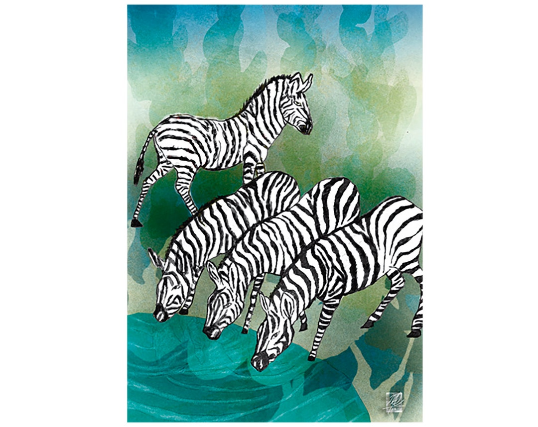 ZEBRAS DECOR POSTER | Wild Animal Poster | Zebras Decor Sheet ...
