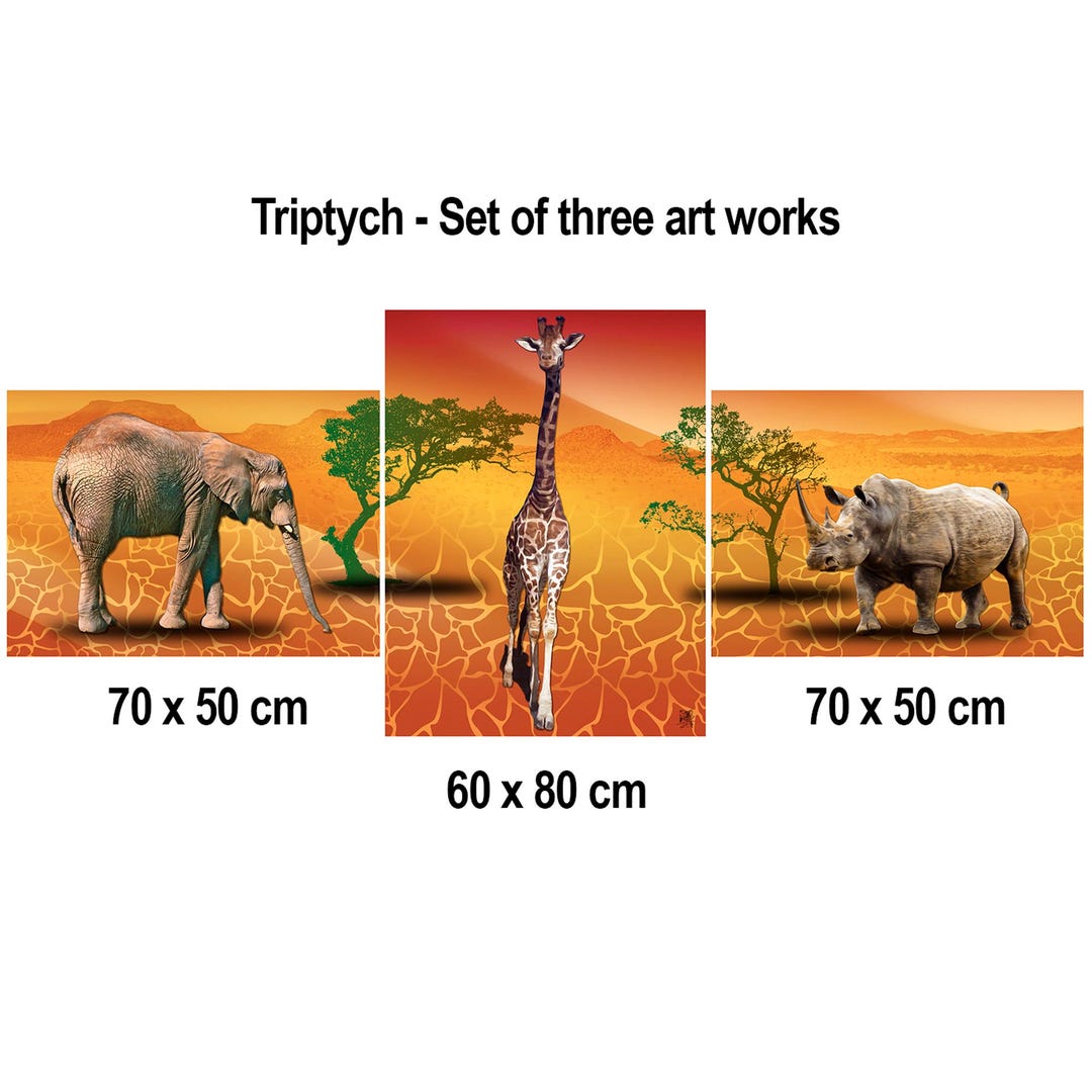 Decorative Sheet, Wild Animals Sheet, Elephant Poster, African Animals ...