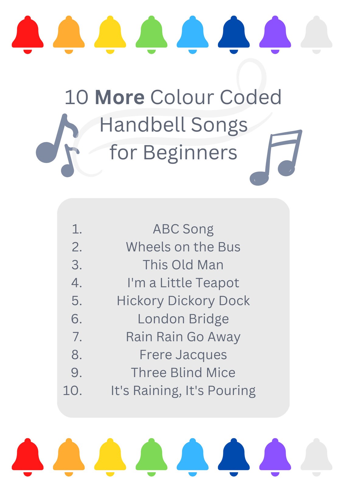 10 Colour Coded Handbell Songs - Etsy