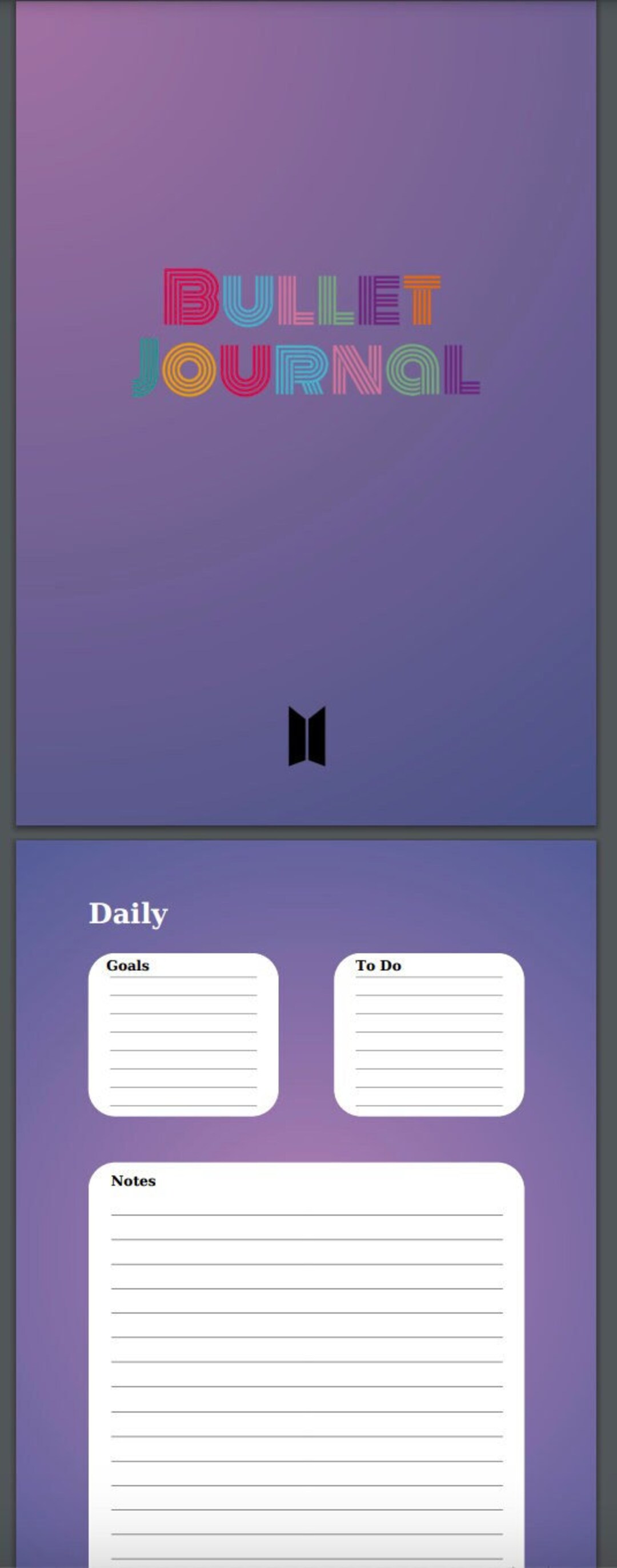 BTS Bullet Journal - Etsy