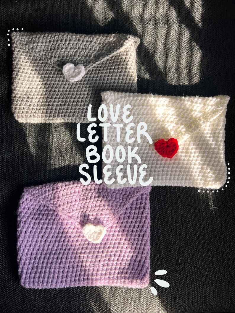 Crochet Love Letter Book Sleeve | Handmade | 3 Colors| Made to Order - Etsy