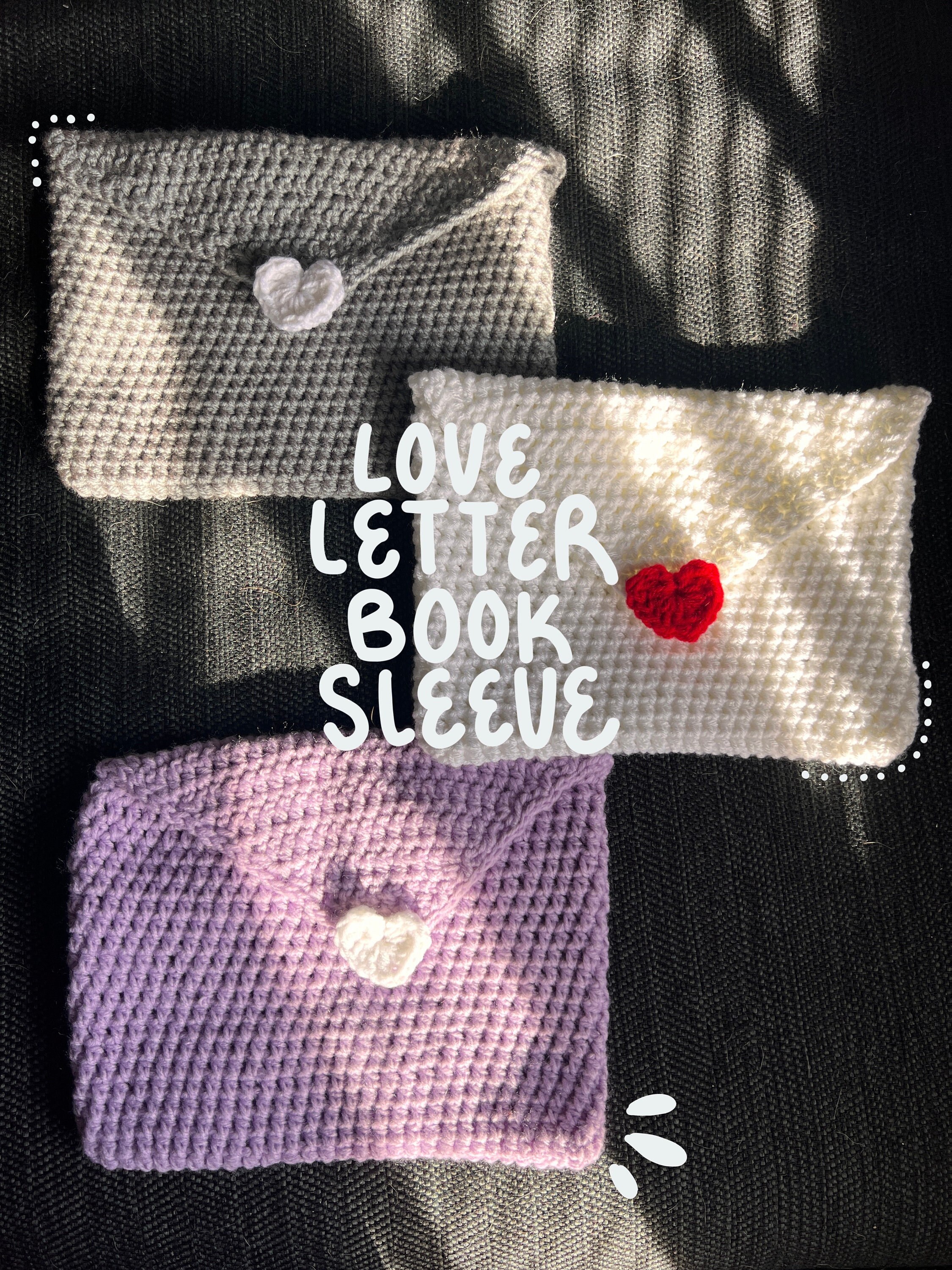 Crochet Love Letter Book Sleeve | Handmade | 3 Colors| Made to Order - Etsy