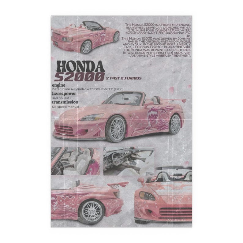 Suki Honda S2000 From Fast and Furious Pink Jdm Car - Etsy