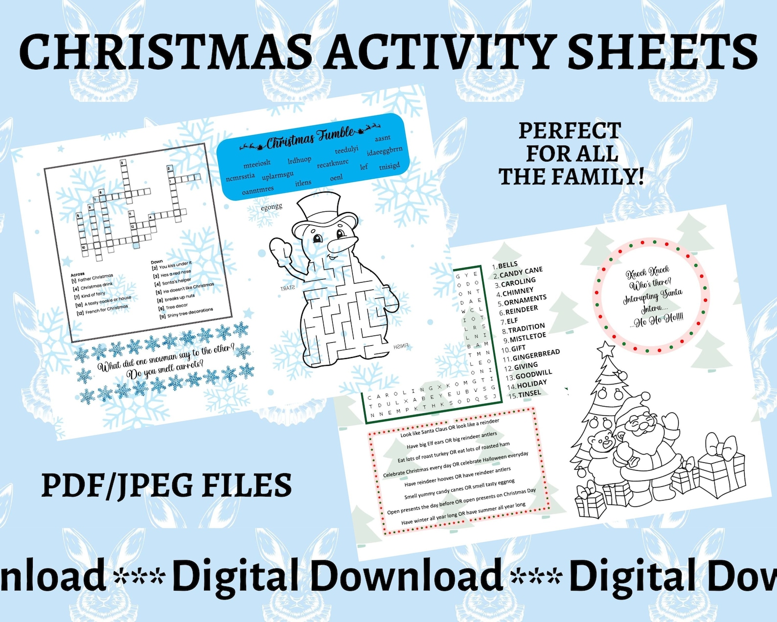 A4 Printable Holiday Activity Sheets for Family, Christmas Puzzles for ...