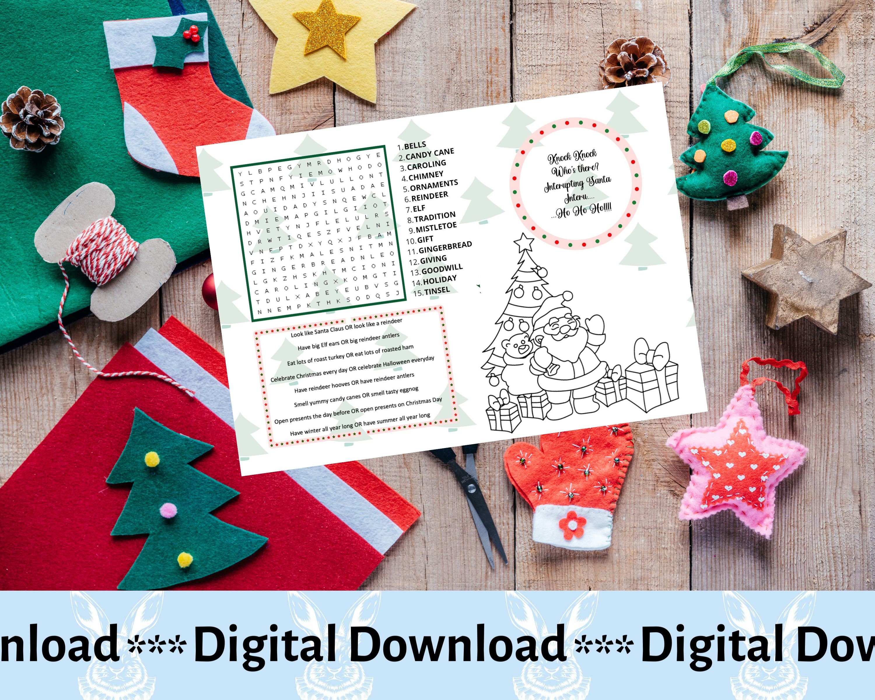 A4 Printable Holiday Activity Sheets for Family, Christmas Puzzles for ...