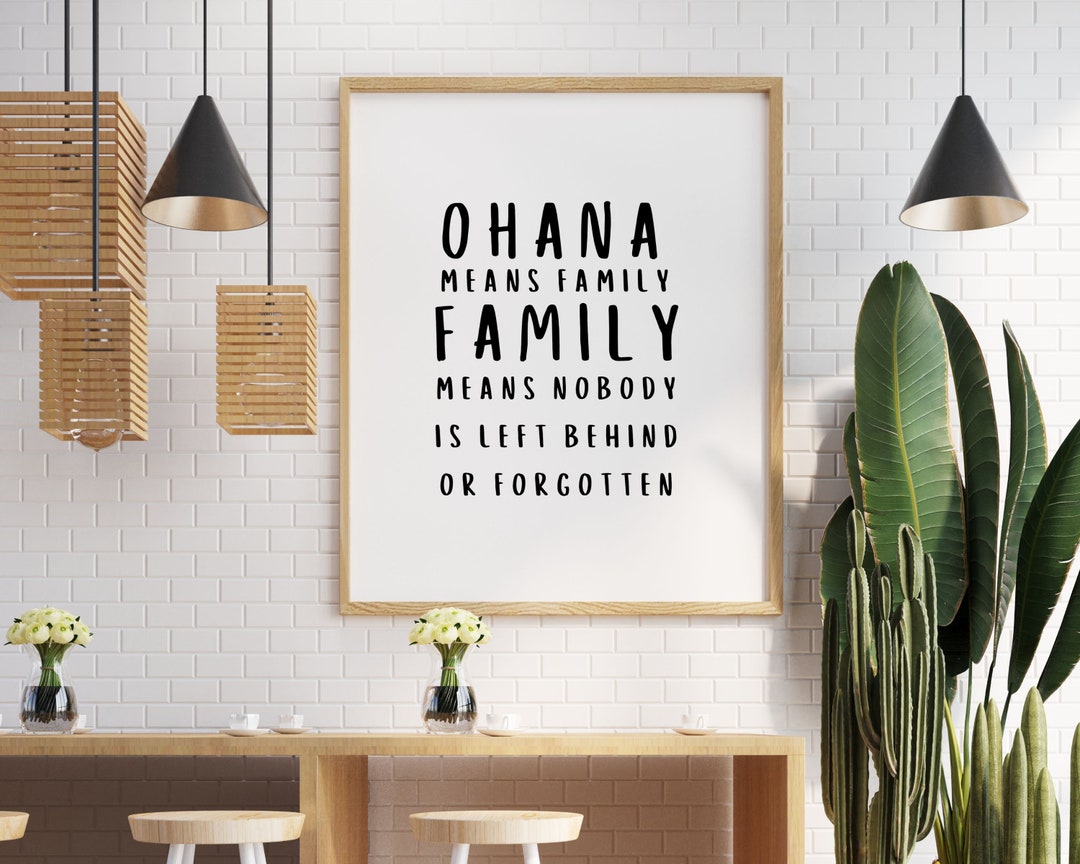 Ohana Family Typography Art, Minimalist Art Print, Digital Download ...