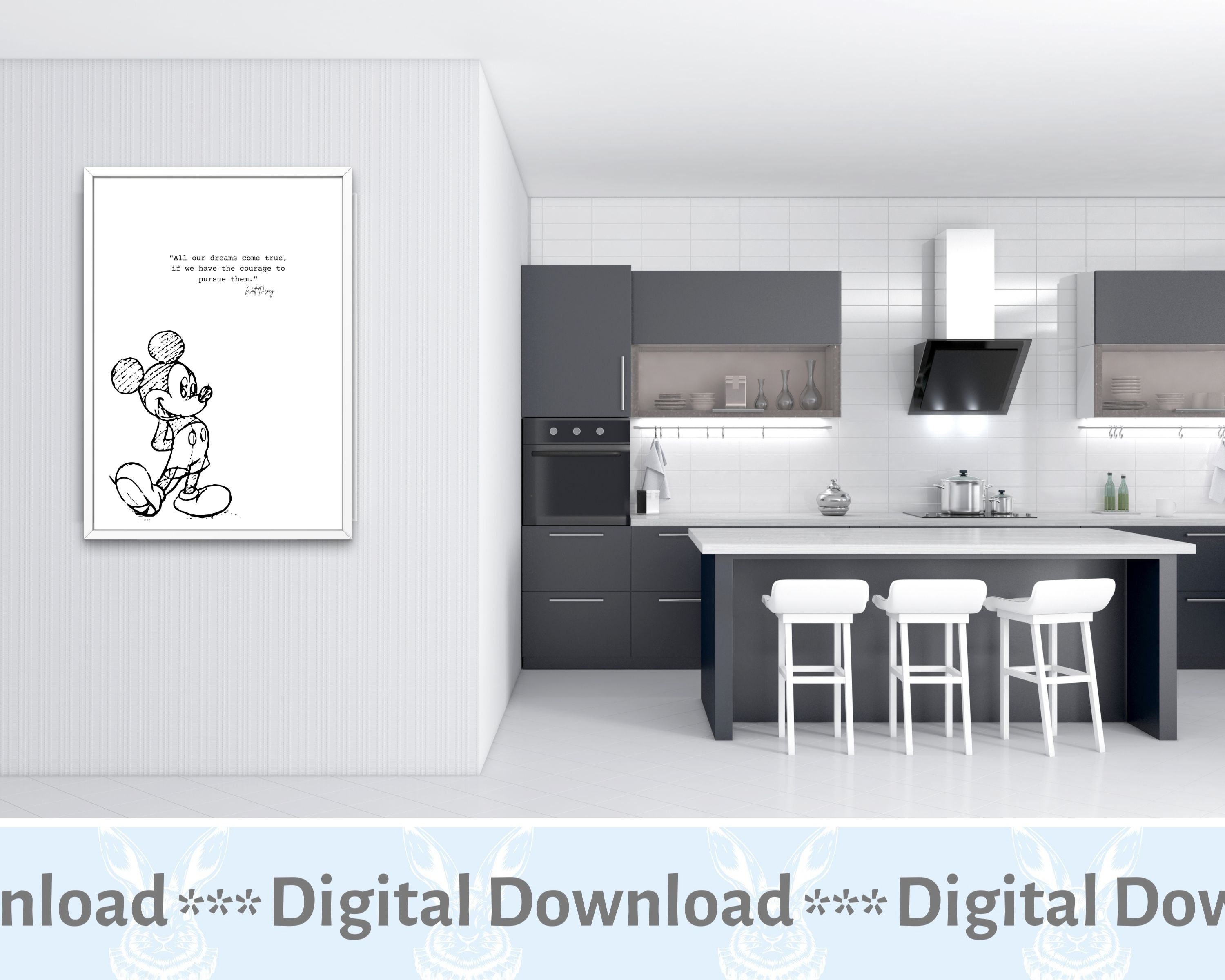 Mickey Mouse Printable Wall Art Set of 3 Nursery Print - Etsy Canada