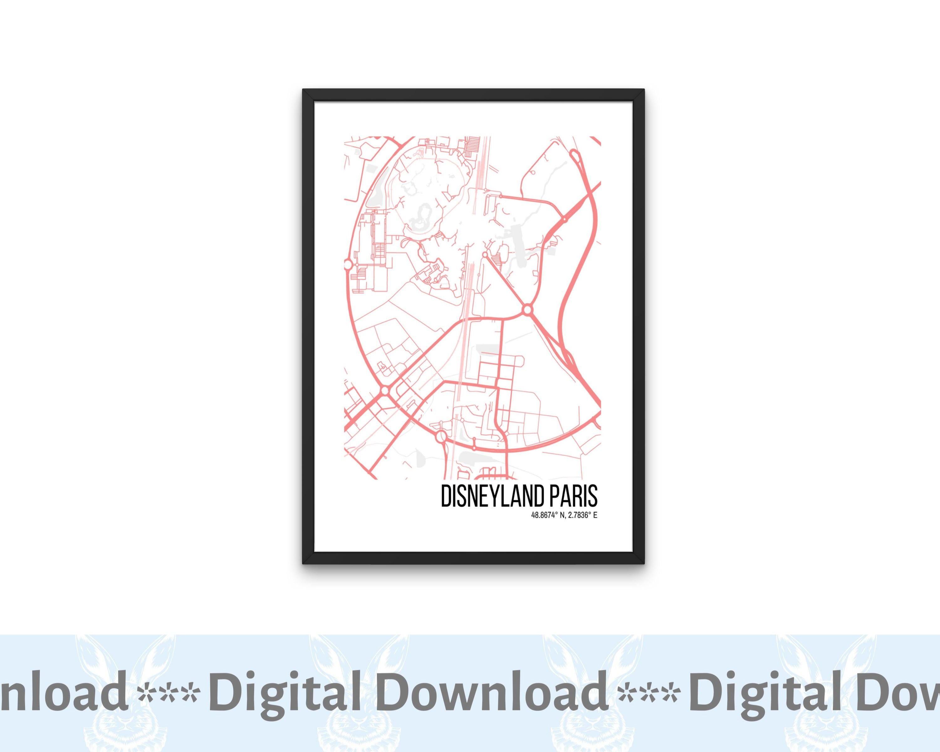 Disneyland Paris Map Printable Wall Art Digital Download - Etsy