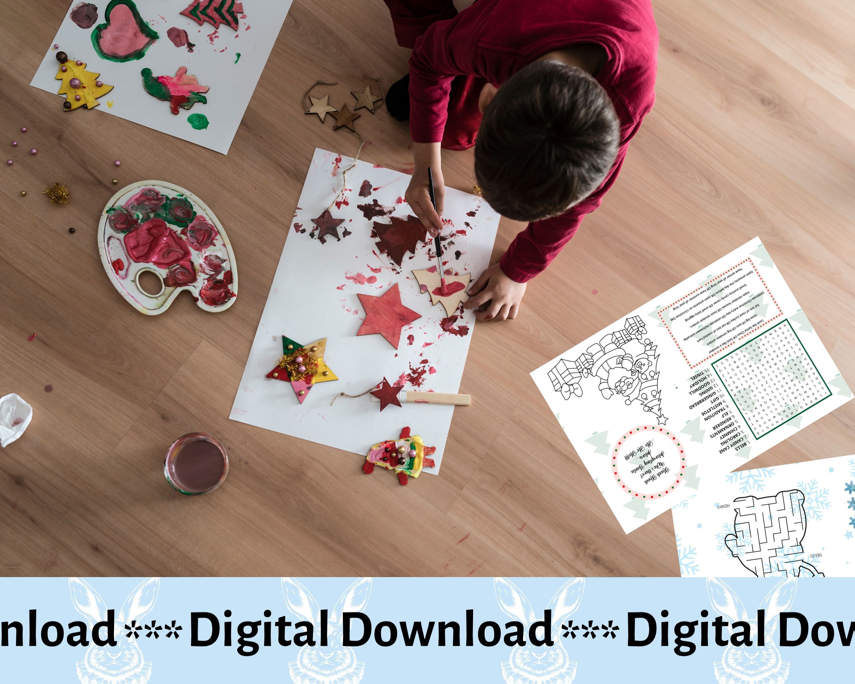 A4 Printable Holiday Activity Sheets for Family Christmas - Etsy