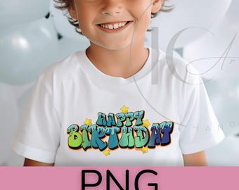 Happy Birthday PNG for Boys, Frosted Text PNG, Blue Happy Birthday PNG ...
