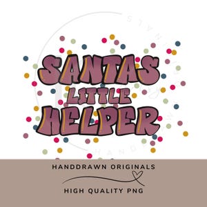 Santas Little Helper PNG for Girls, Girls Santa Design, Christmas PNG ...