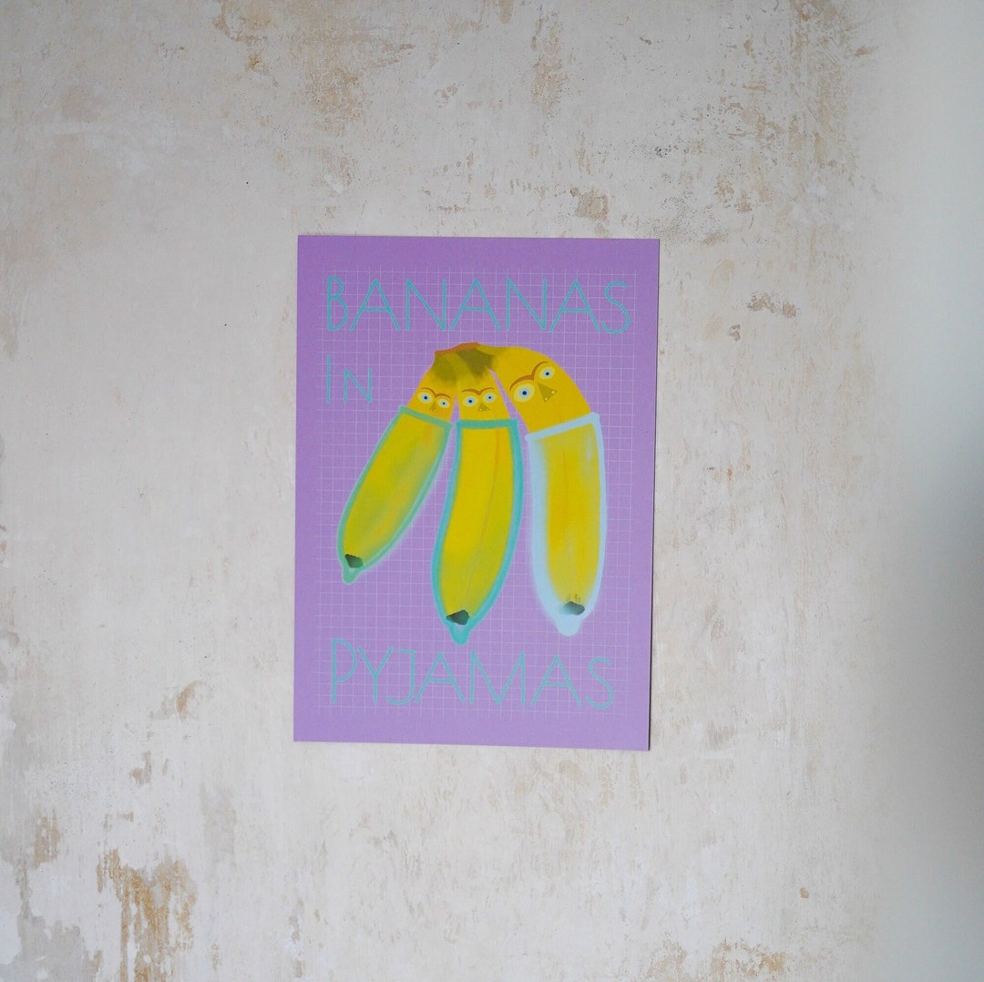 Bananas in Pyjamas - Din A4 Print, Art Print, Digital Print - Etsy
