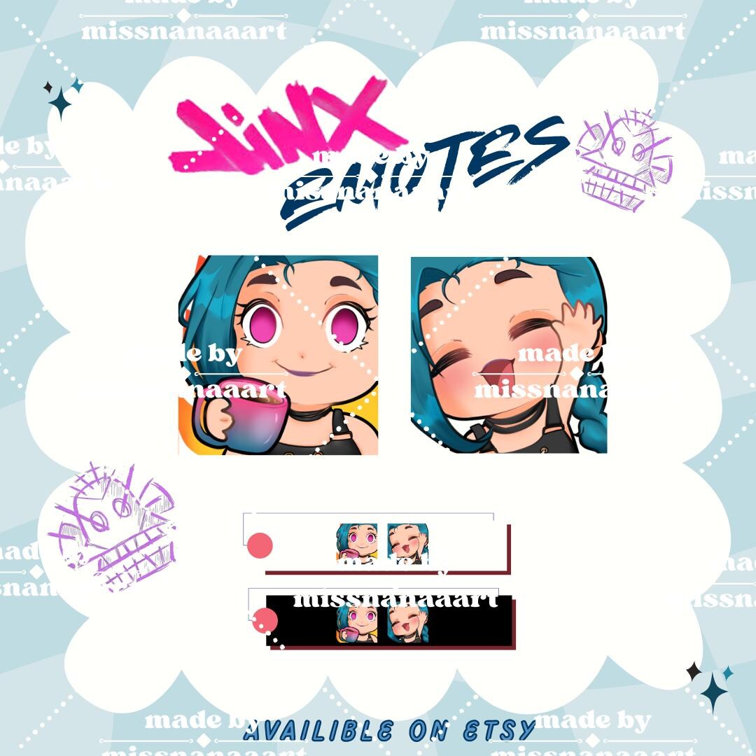 Jinx Emotes for Twitch | Arcane | Resized - Etsy