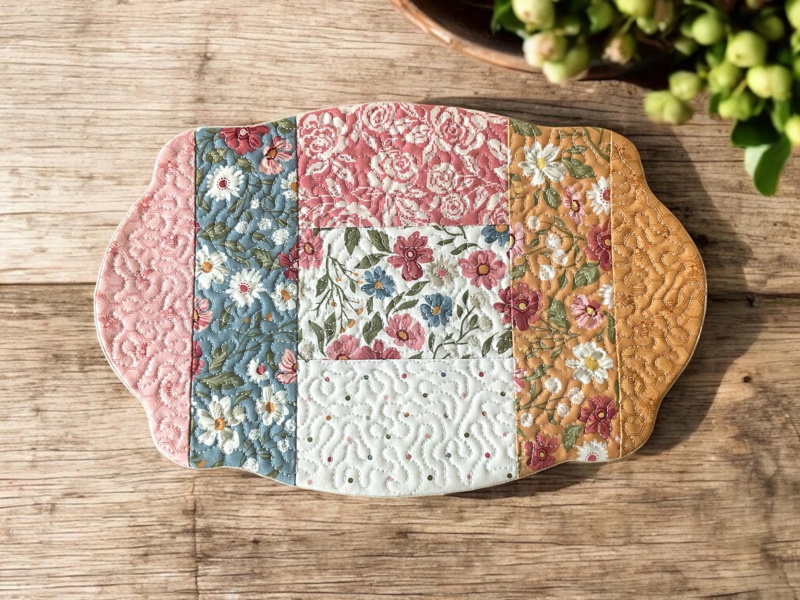 Handmade Quilted Mug Rug, Wild Honey Moda Fabric Placemat - Etsy