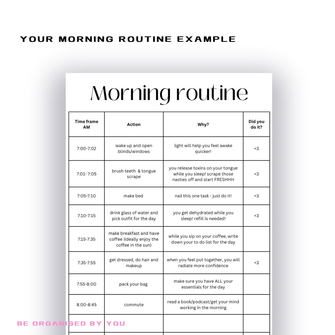 Morning Routine/morning Planner/digital Planner/digital - Etsy Australia