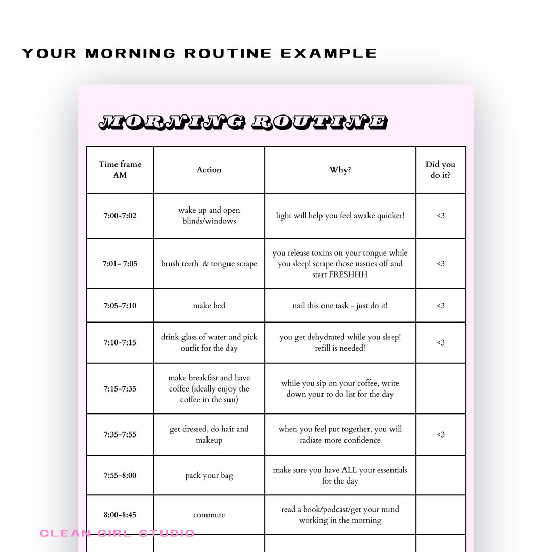 Morning Routine/morning Planner/digital Planner/digital Template ...