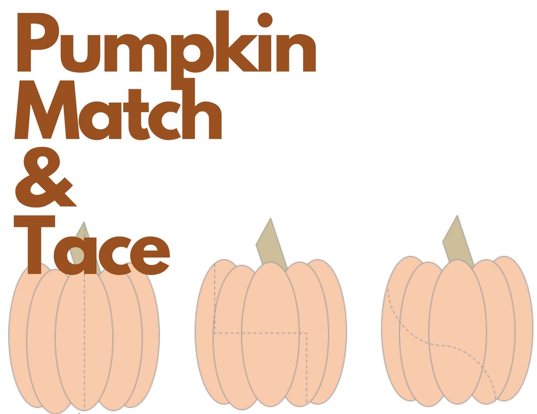 Pumpkin Match & Trace Set of 6. Preschool Printable for Fine Motor and ...
