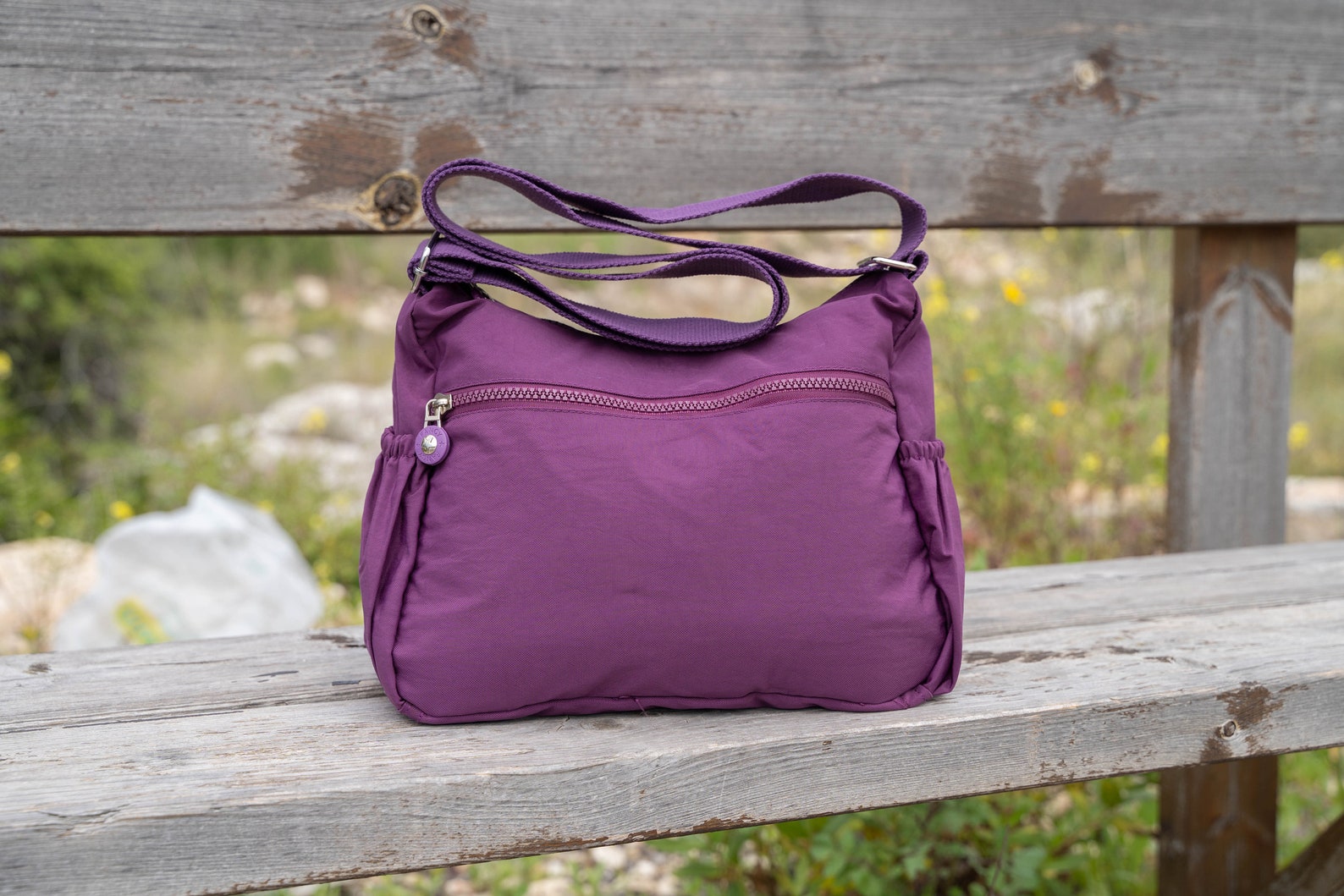 Purple Messenger Bag, Water Residence Bag, Crossbody Bag, Purse, Women ...
