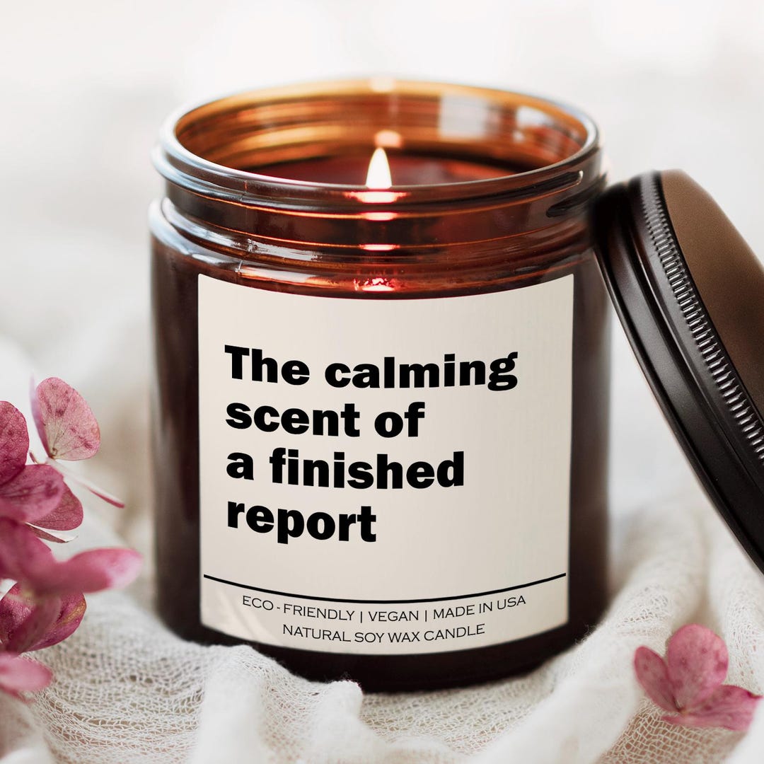 The Calming Scent of a Finished Report Candle - Etsy