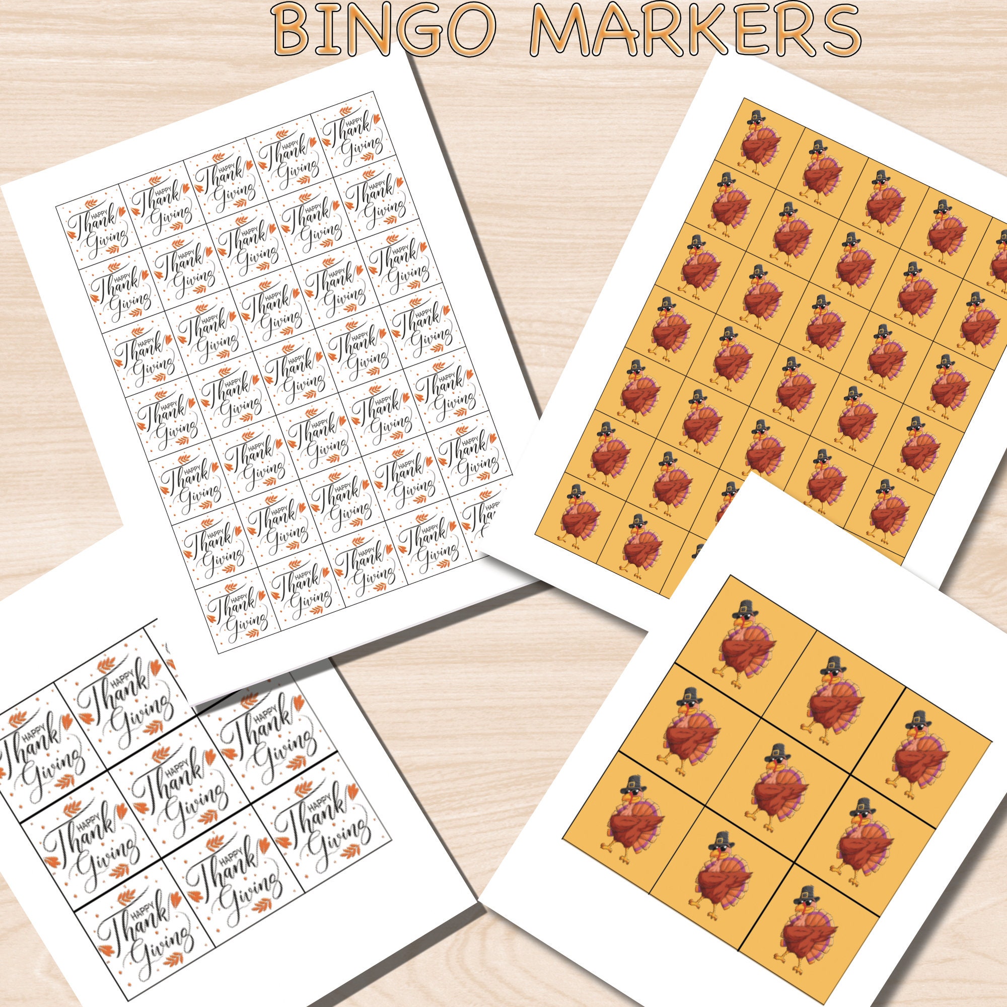Thanksgiving Bingo 30 Unique Cards 5x5 Grid for Kids and - Etsy