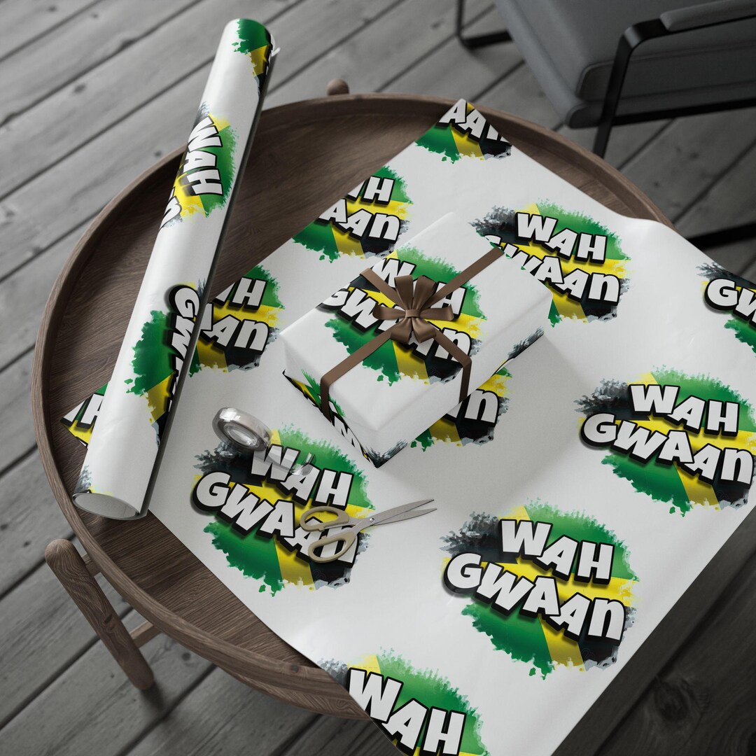 Wah Gwaan Jamaican Wrapping Paper Christmas Jamaican Print Giftful Wrap ...